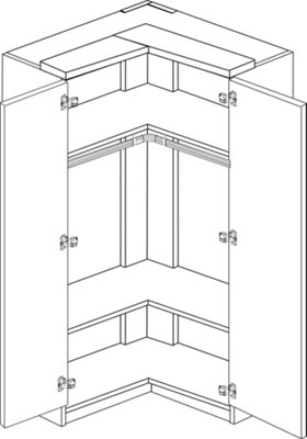 Trasman tall corner wardrobe including topper