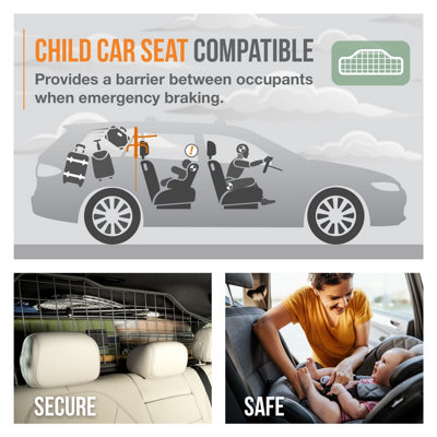 TRAVALL Car Dog Guard for Nissan Qashqai (2021- ) Tailored Fit Load Separator Heavy Duty Powder ...