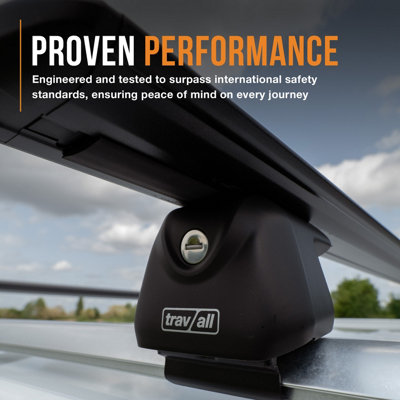 TRAVALL Ford Ranger (2019-2022) Roof Bars fit (Open Rail) Black ...