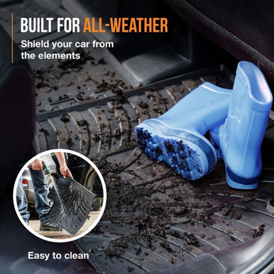 TRAVALL Mercedes A-Class (2018-2023) Rubber Car Mats Waterproof Raised ...