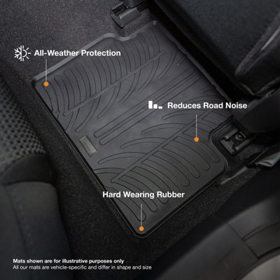 TRAVALL Mercedes A-Class (2018-2023) Rubber Car Mats Waterproof Raised ...