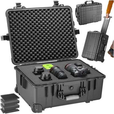 Travel Case - robust hard shell with 3 thick foam inserts, snap closure ...