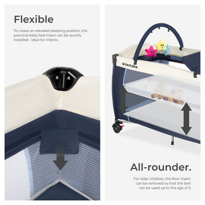 Travel Cot Dog - foldable, with changing mat, for children up to 36 ...