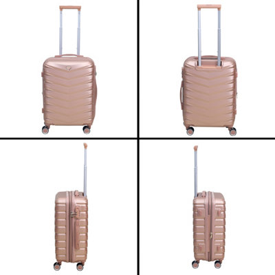 Travel Suitcase 20" Denver Rose Gold Expandable Luggage Trolley 360 8 ...