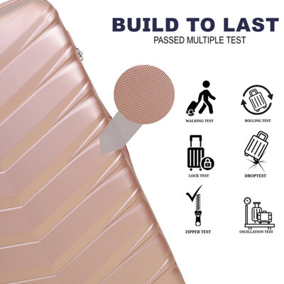 Travel Suitcase 20" Denver Rose Gold Expandable Luggage Trolley 360 8 ...