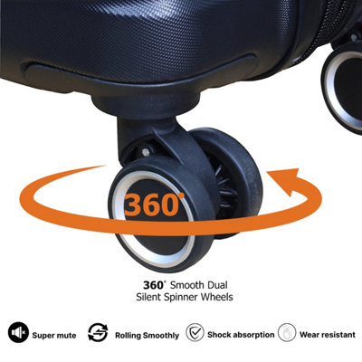 Travel Suitcase 32" Denver Black Expandable Extra Large Luggage Trolley ...