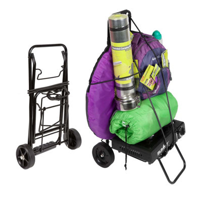 Travel Trolley MAX 30kg Lightweight Foldable with bungee cord Black
