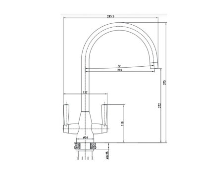 Tre Mercati Kitchen Tap Enzo Nickel Twin Lever Deck Mounted Sink Mixer ...