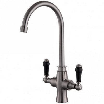 Tre Mercati Kitchen Tap Victoria Nickel Lever Traditional Sink Mixer ...