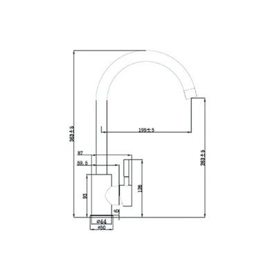 Tre Mercati Kitchener Mono Sink Mixer - Chrome