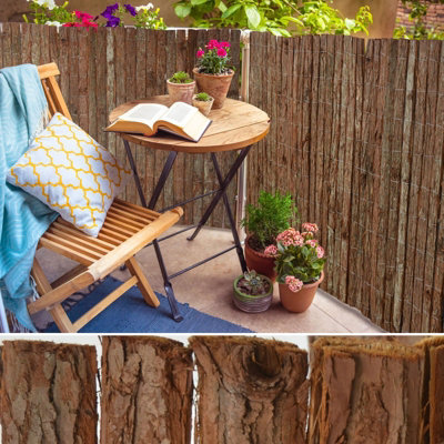 Tree Bark Privacy Screening Fence Balcony Screen 150 cm x 300 cm