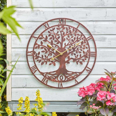 Tree Of Life Bronze Outdoor Wall Clock