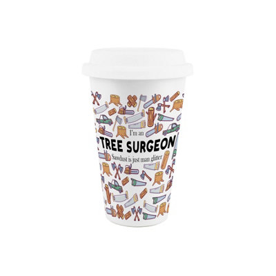 Tree Surgeon Ceramic Travel Mug - Humorous Tradesman Novelty Gifts ...
