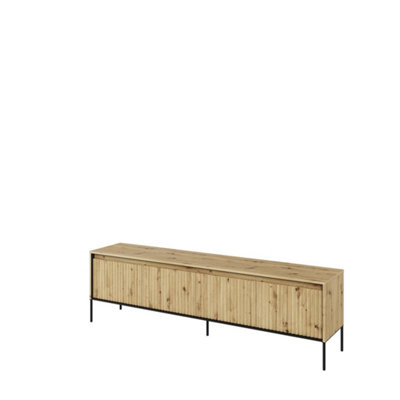 Trend 06 TV Cabinet in Oak Artisan - Ripple Front & Push-to-Open System ...