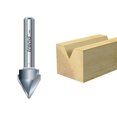 Trend 45 Chamfer V-groove Cutter Multi Colour (1/4in shank 60 10.3 x 12 ...