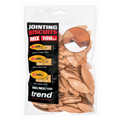 Trend BSC/MIX/100 Jointing No 0 10 20 Size Compressed Beech Biscuits x ...