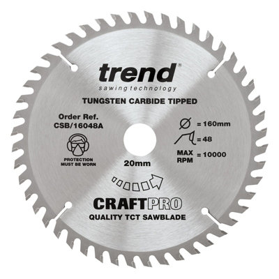 Trend CSB/160/48A Plunge Saw Blades 160x20mm 48T Festool TS55 Scheppach ...