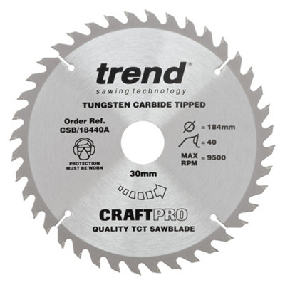 Buy Trend CSB/18440A TCT Craft Saw Blade 184mm X 40 Teeth X 30mm ...