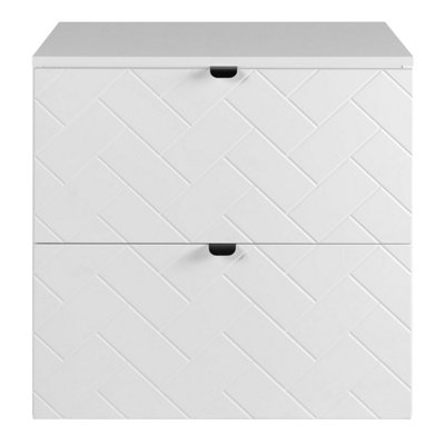 Trend Herringbone Pattern Door 60cm Bathroom Cabinet Vanity Unit with ...