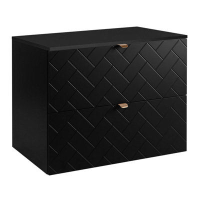 Trend Herringbone Pattern Door 80cm Bathroom Cabinet Vanity Unit with ...