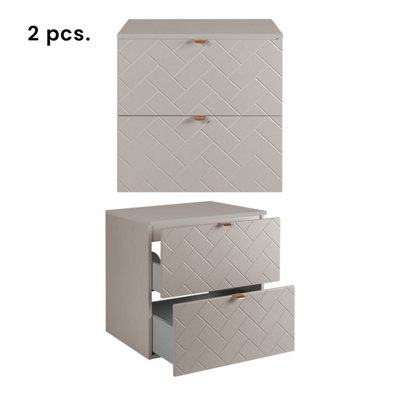 Trend Herringbone Pattern Door Bathroom Cabines Vanity Units Set with ...