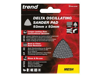 Trend - Mesh Delta Sanding Sheets 93mm 240G (Pack 5)