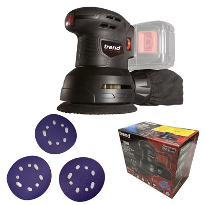 Trend T18S/ROS125B T18S 18V 125mm Cordless Random Orbital Sander Bare+ ...