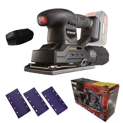 Trend T18S/TSSB T18S 18V 1/3 Third Sheet Sander Bare Tool + Dust ...