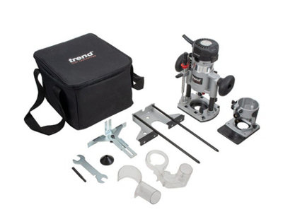 Trend T1EPS Dual-Base Trim & 60mm Plunge Router 1/4 Inch Collet 710W 240V