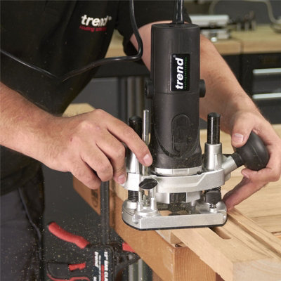 Trend T4ELK 110v 1/4in Variable Speed Plunge Router 759W Lightweight ...