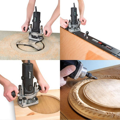 Trend T4ELK 110v 1/4in Variable Speed Plunge Router 759W Lightweight ...