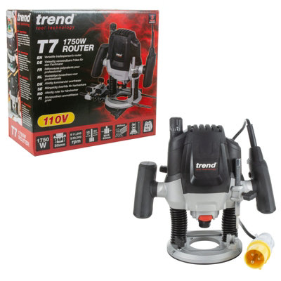Trend T7ELK 110V 1/2in Variable Speed Router Plunge Cut Soft Start ...