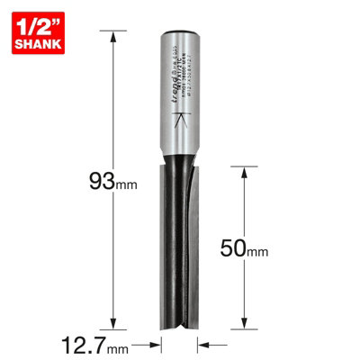 Trend TR17X1/2TC 1/2 Inch Two flute Worktop Router Cutter 12.7 Diameter ...