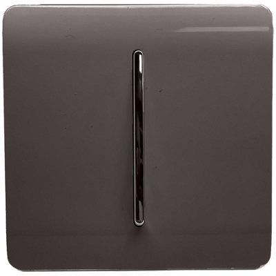 Trendi 1 Gang 2 Way 10 Amp Rocker Chrome Light Switch Glossy Dark Brown ...