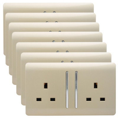 Trendi 2 Gang Artistic Modern Glossy 13 Amp Switched Plug Socket ...