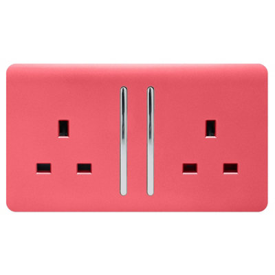 Trendi 2 Gang Artistic Modern Glossy 13 Amp Switched Tactile Plug ...