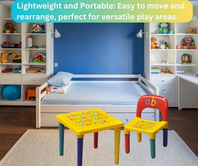Trendi ABC Alphabet Plastic Table & Chair Set Vibrant Durable Kids ...