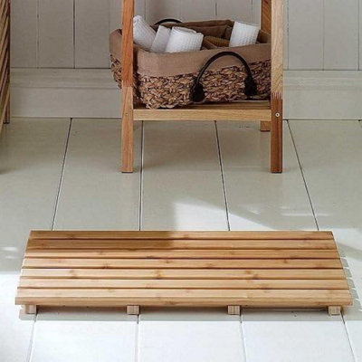 TRENDI BAMBOO FLOOR AND SHOWER BATH MAT SKID RESISTANT DUCKBOARD DUCK ...