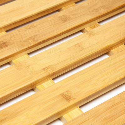 Trendi Bamboo Floor and Shower Bath Mat Skid Resistant Duckboard Duck ...