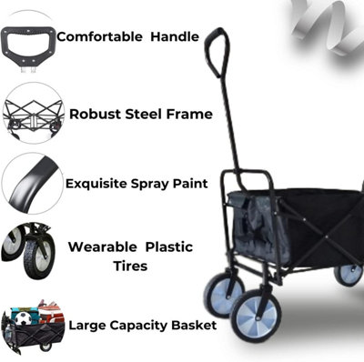 Trendi Folding Wagon Multi-Purpose Utility Cart Collapsible Height ...