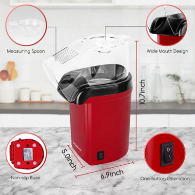 Trendi Hot Air Mechanism Fat Free Popcorn Maker No Oil Free Popcorn Bags Included Healthy Home