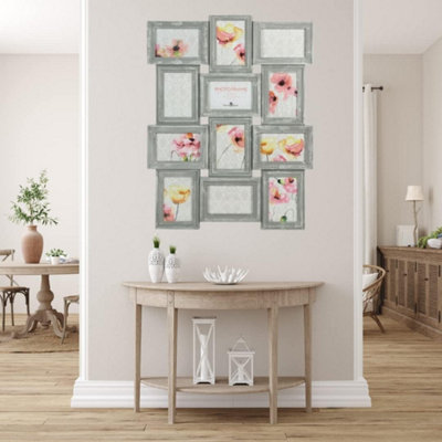 Shop Trendi Large Multi Aperture Photo Frame for 12 6 x 4 Photos Grey Photo