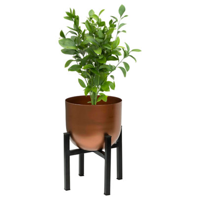 Trendi Large Versatile Metal Table Top Planter With Reversible Stand ...