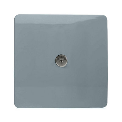 Trendi Switch Cool Grey 1 Gang Female Co-Axial Television Socket, ART-TVSCG
