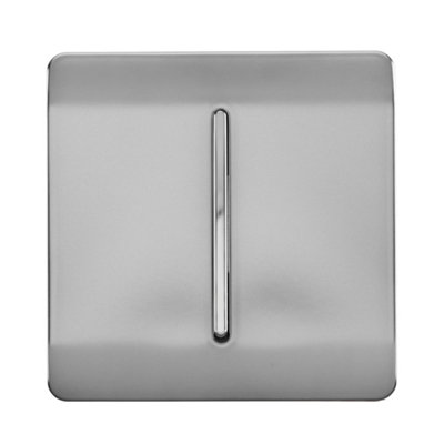Trendiswitch BRUSHED STEEL 1 Gang Intermediate Light Switch | DIY at B&Q