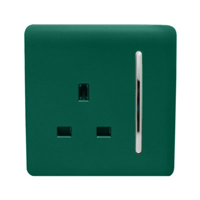 Trendiswitch DARK GREEN 1 Gang 13 Amp Switched Socket | DIY at B&Q