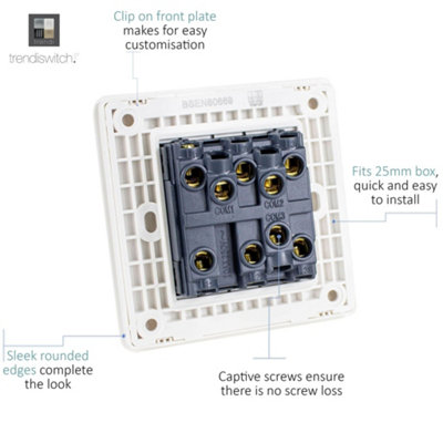 Trendiswitch Silver 3 Gang 2 Way 10 Amp Switch