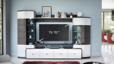 Trendy Entertainment Unit for TVs Up to 70" - White High Gloss ...