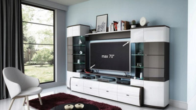 Trendy Entertainment Unit for TVs Up to 70" - White High Gloss ...