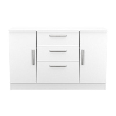 TRENT 2 DOOR 3 DRAWER SIDEBOARD IN WHITE MATT (READY ASSEMBLED)